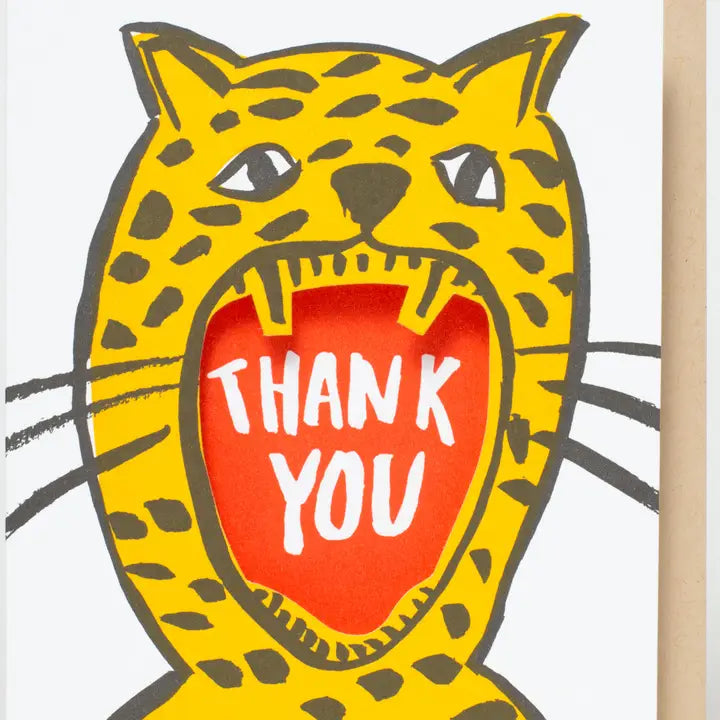 Thank You Cheetah Card – Zinnia Textiles Nelson