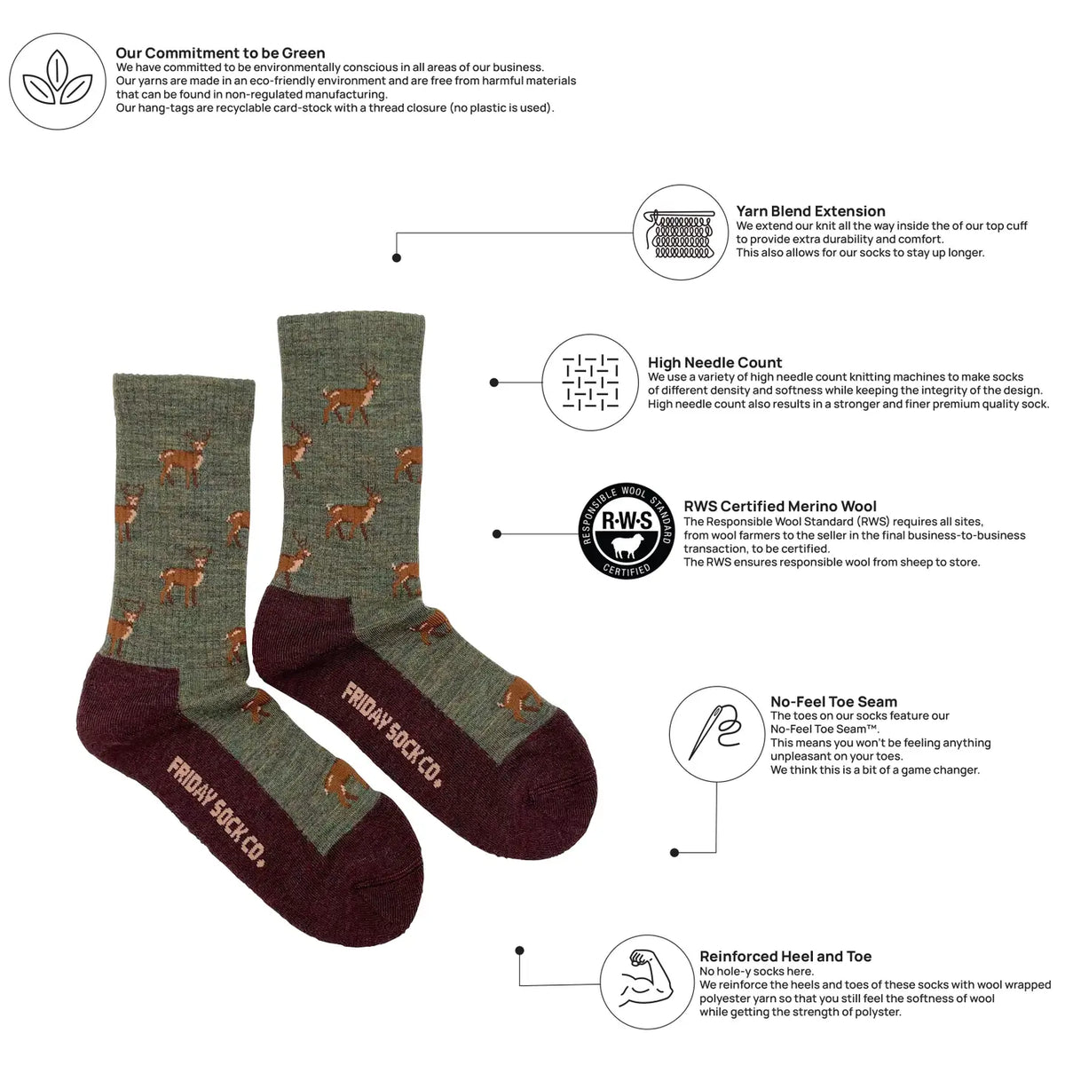 Woman's Deer Merino Wool Socks – Zinnia Textiles Nelson