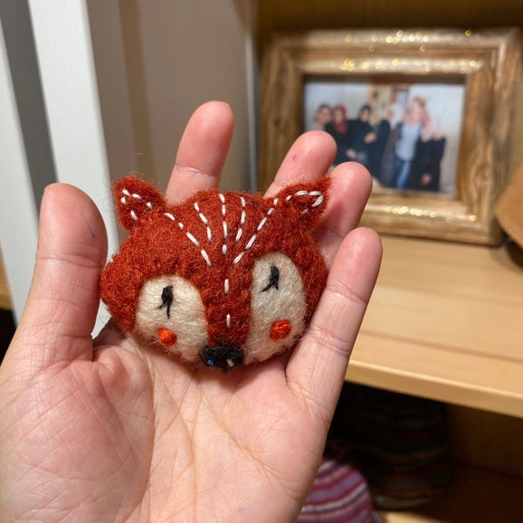 Felted Fox Brooch – Zinnia Textiles Nelson