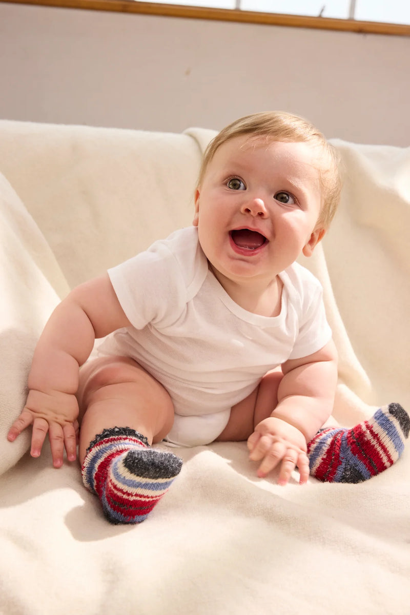 Wool Cashmere Baby Socks - Multi Stripe – Zinnia Textiles Nelson