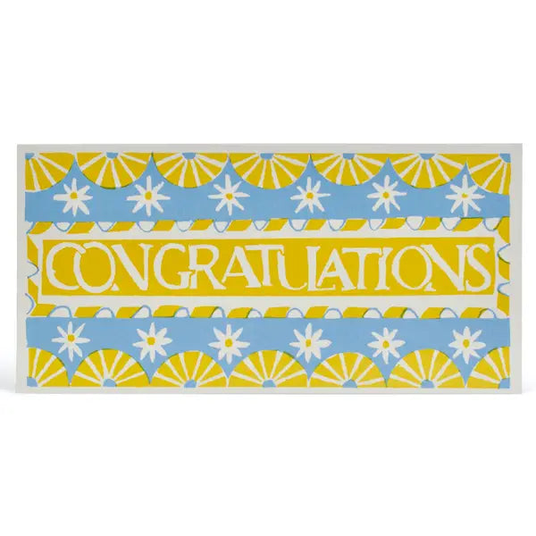 Congratulations Long Card – Zinnia Textiles Nelson